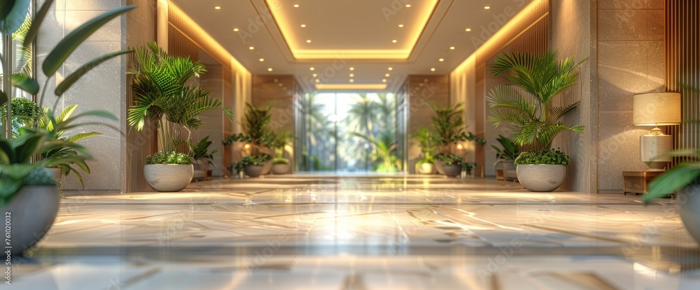 abstract blurred beautiful interior of lobby reception condominium ...