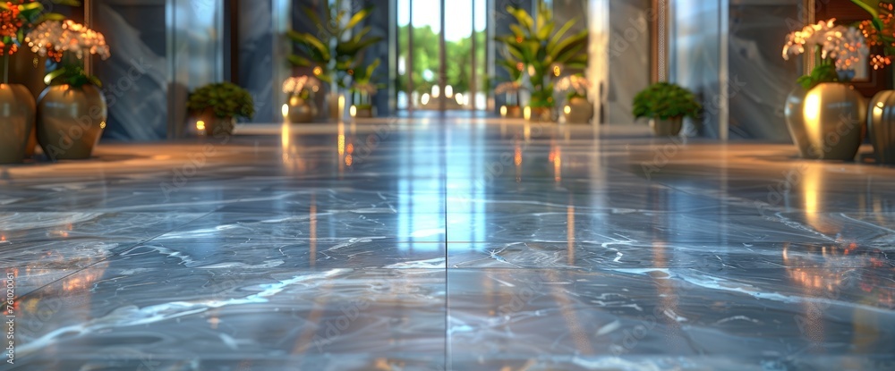 abstract blurred beautiful interior of lobby reception condominium ...