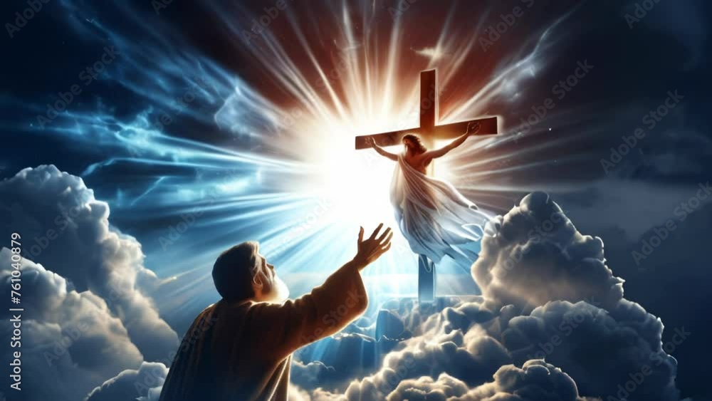 Vidéo Stock A visually striking scene depicting a man resembling Jesus ...