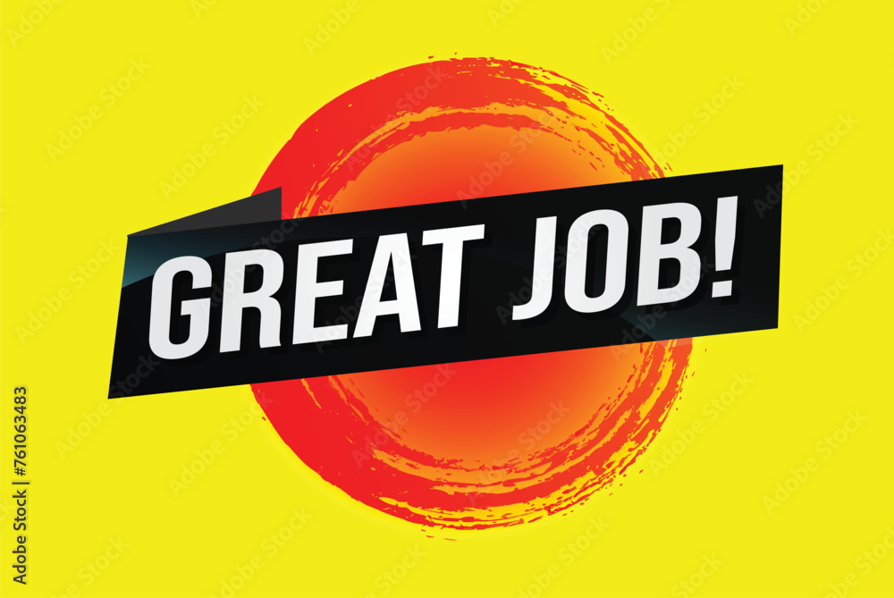 Great job word concept vector illustration with 3d lines style for ...