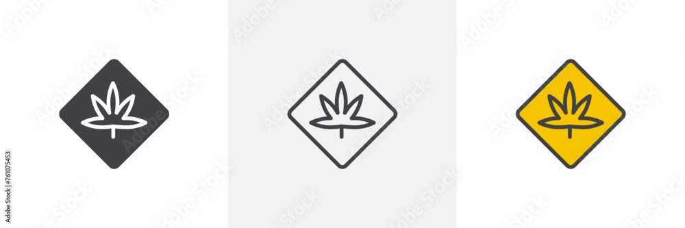 No Cannabis Zone Sign. Marijuana Leaf Prohibited Symbol. Restricted ...