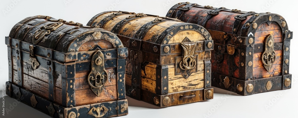 mediaeval opened unlocked and closed locked treasure antique vintage ...
