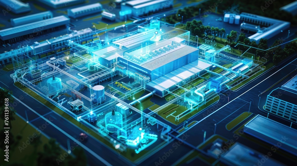 Security technology with AI smart surveillance control at factory and ...