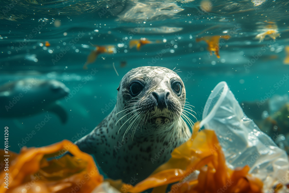 Marine animals that must face environmental disasters Garbage and ...