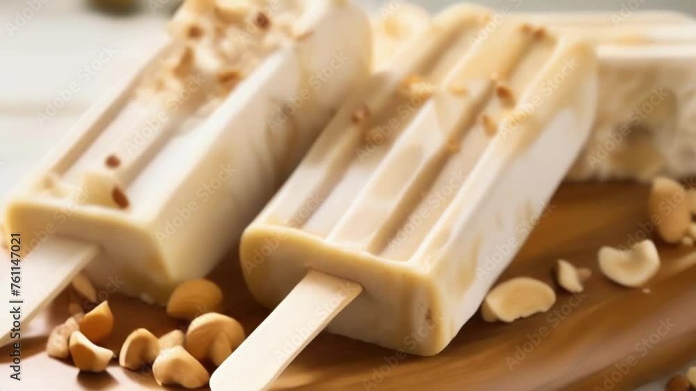 Indulge in a gourmet popsicle that combines the richness of creamy ...