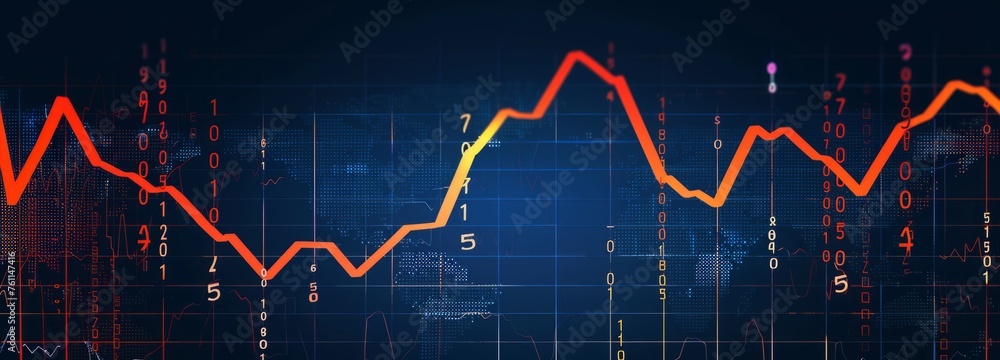 Charts showing the uptrend, background material for financial ...
