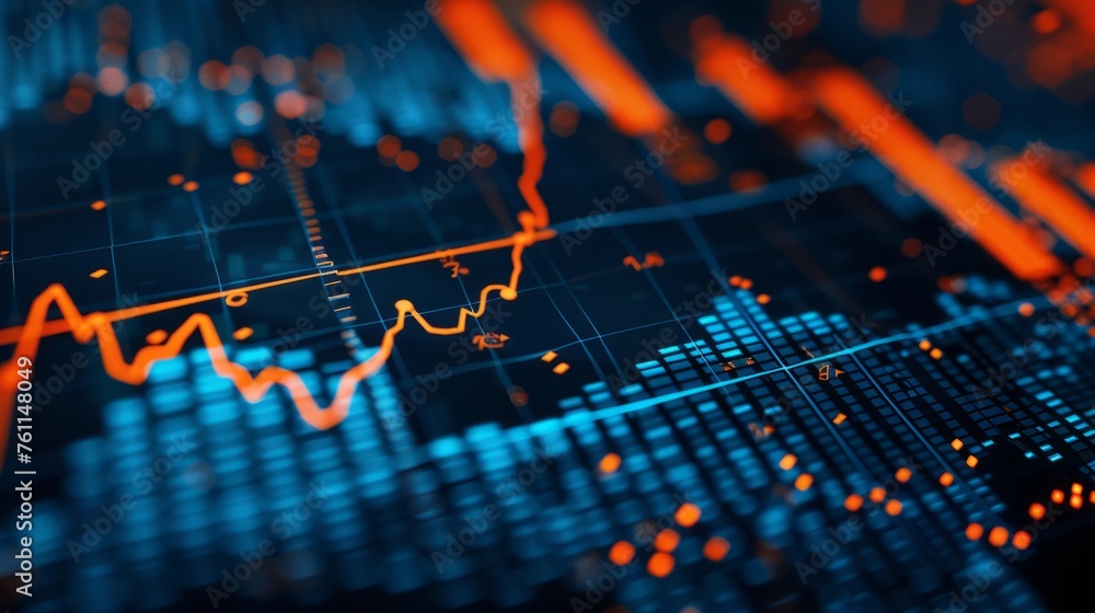 Charts showing the uptrend, background material for financial ...