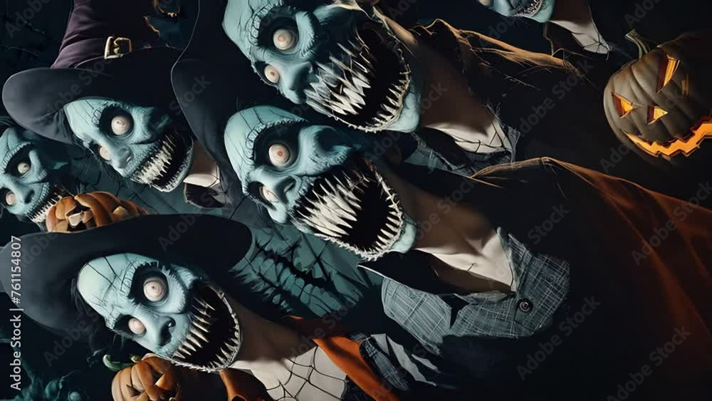 Generative ai motion animation of scary monster faces Stock Video ...