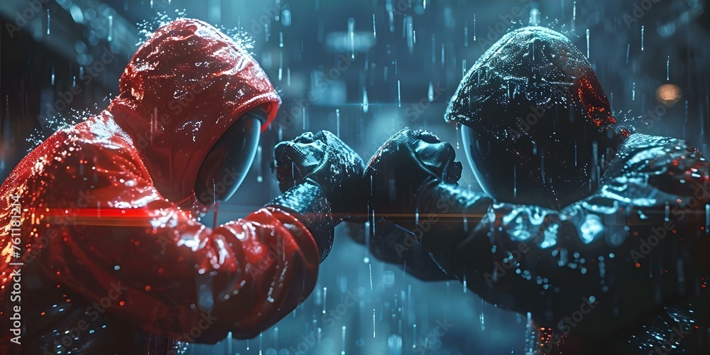 Cybersecurity Clash: Defender Confronts Hooded Cyber Threat in Digital ...