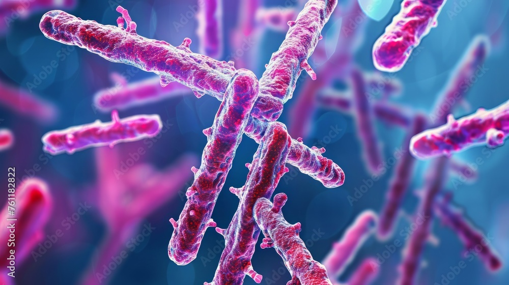 Mycobacterium tuberculosis, also known as Koch bacillus, a species of pathogenic bacteria in the ...