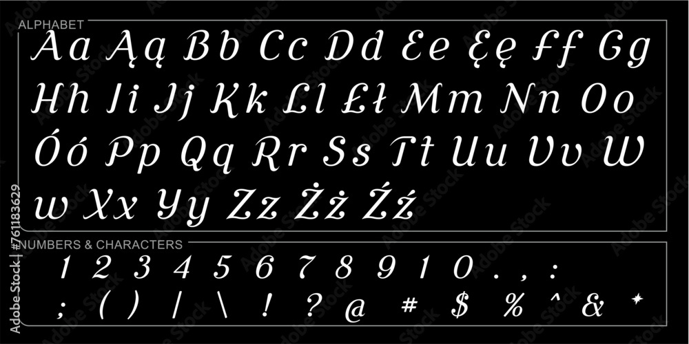 alphabet letters font set. typography font with trendy letters thin ...