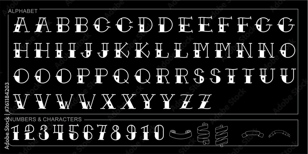 alphabet letters font set. typography font with trendy letters thin ...