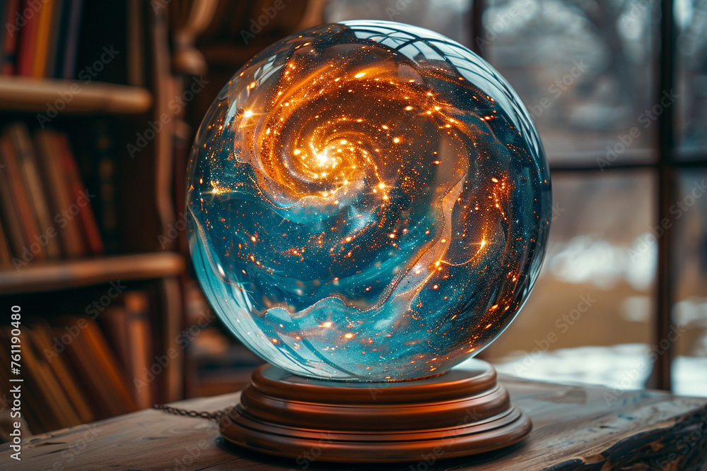 Artistic globe intertwined with magic and crystal brilliance, a ...