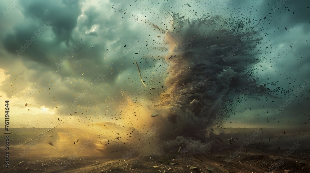 Dramatic Storm and Explosion in Post-Apocalyptic and Sci-Fi Landscapes ...
