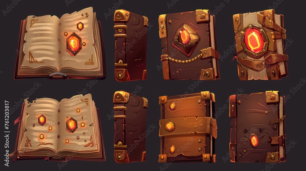 This is a cartoon set of evolution stages of an ancient fantasy paper ...