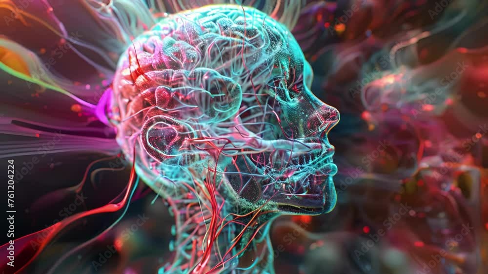 An incredible holographic image of the nervous system displaying the ...