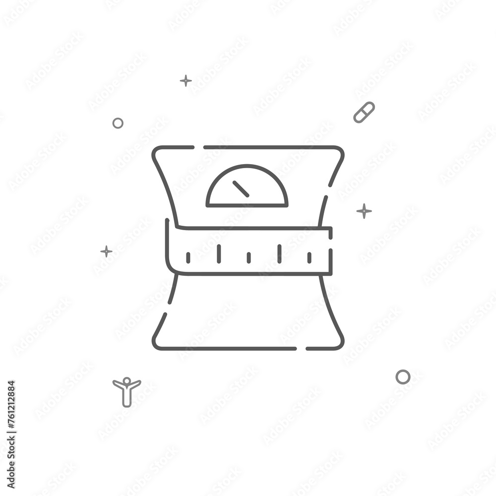 Scales and measuring tape simple vector line icon. Symbol, pictogram ...