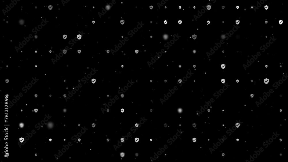 Template animation of evenly spaced protection mark symbols of ...