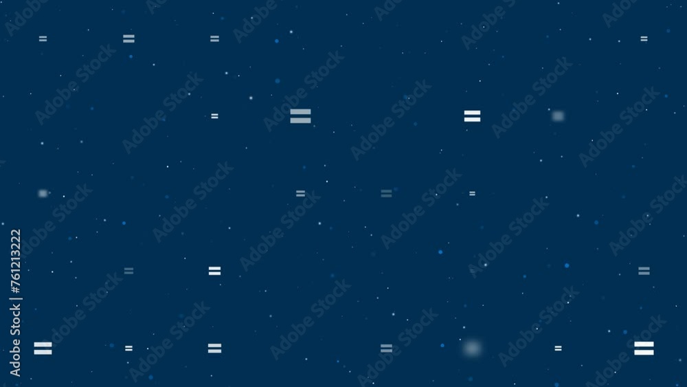 Template animation of evenly spaced equals symbols of different sizes ...