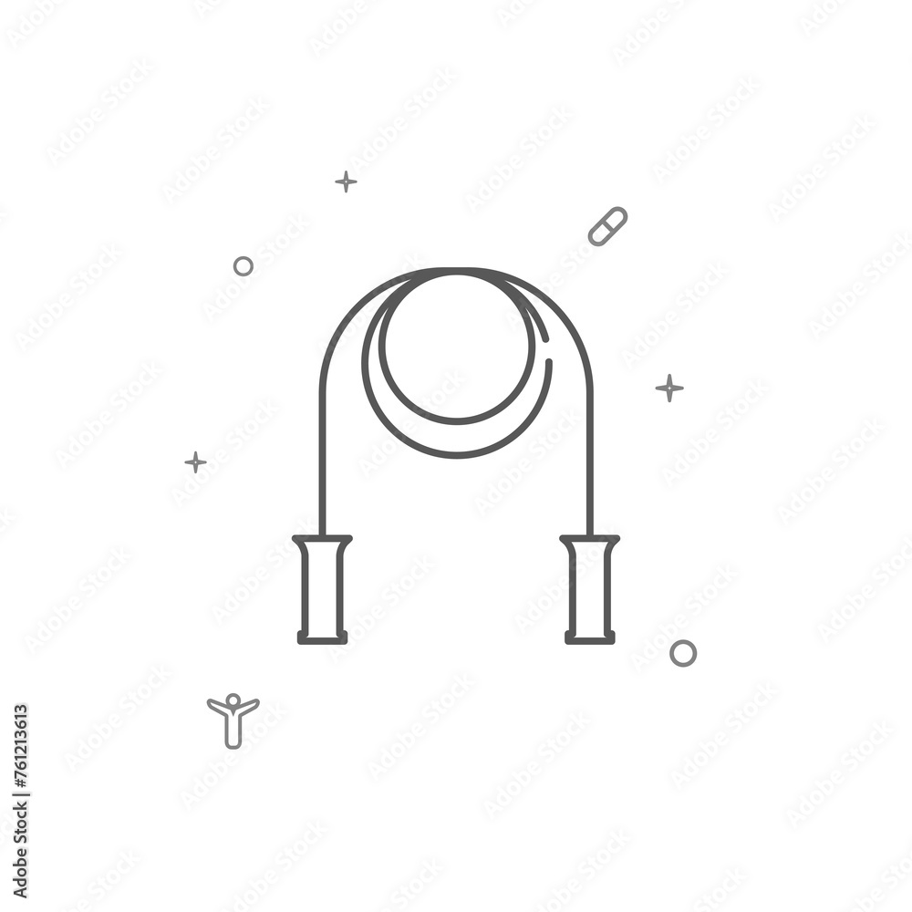 Jump ropes simple vector line icon. Symbol, pictogram, sign isolated on ...