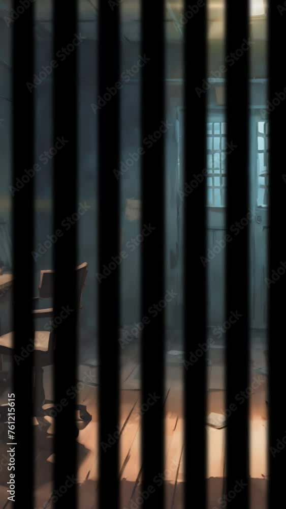 Scary prison room in the dark. digital painting illustration with ...