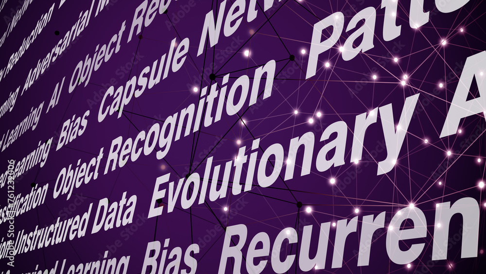 Innovation in artificial intelligence ai texts and connected lines exploring deep learning ...