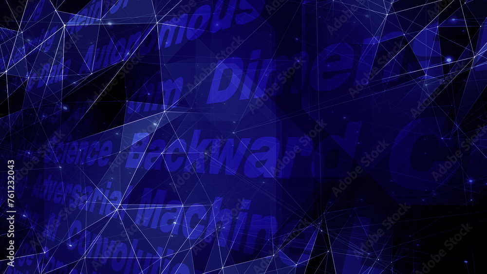 Ai texts and connected lines depict future of artificial intelligence and deep learning ...