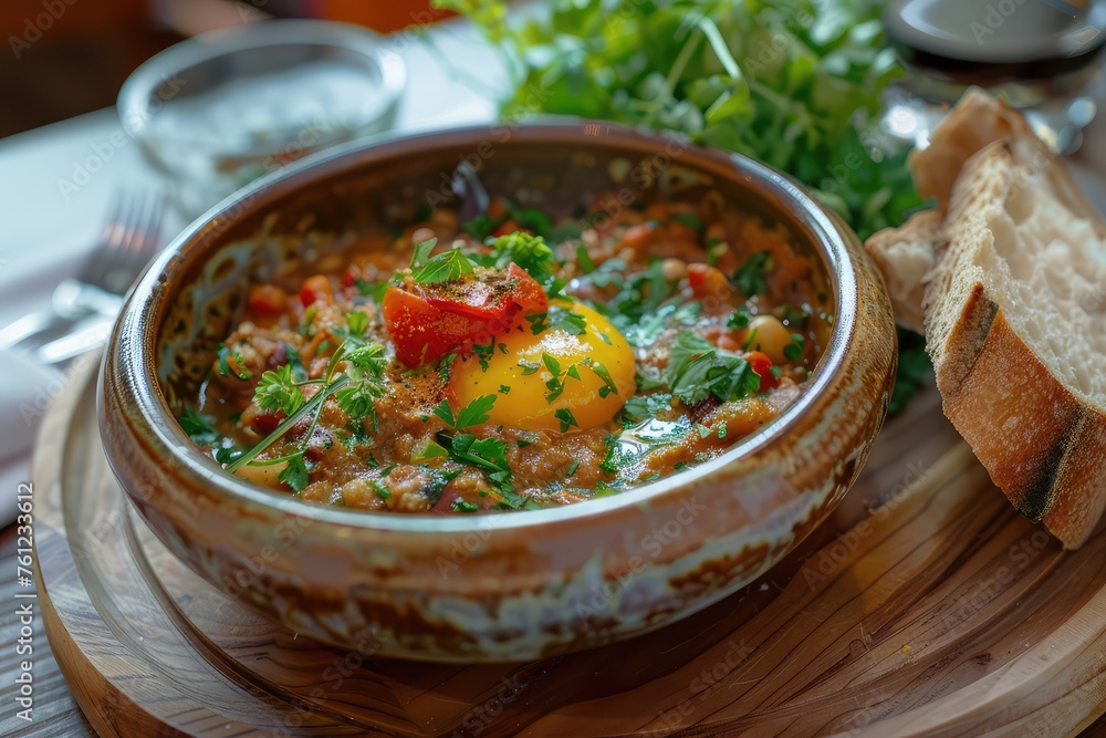 Ful Medames Traditional Egyptian Dish made from Cooked Fava Beans Mixed ...