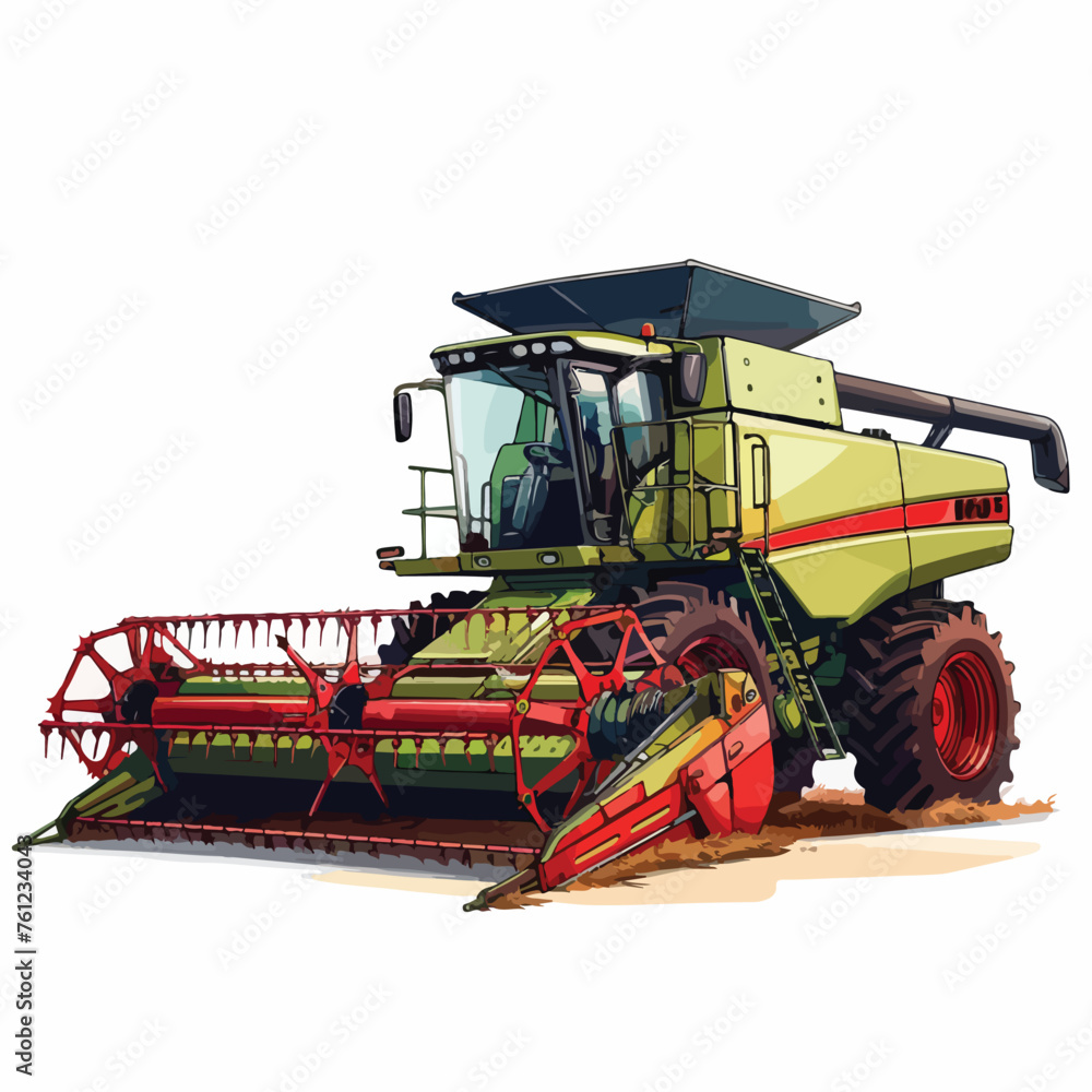 Combine Harvester Clipart isolated on white background Stock Vector ...