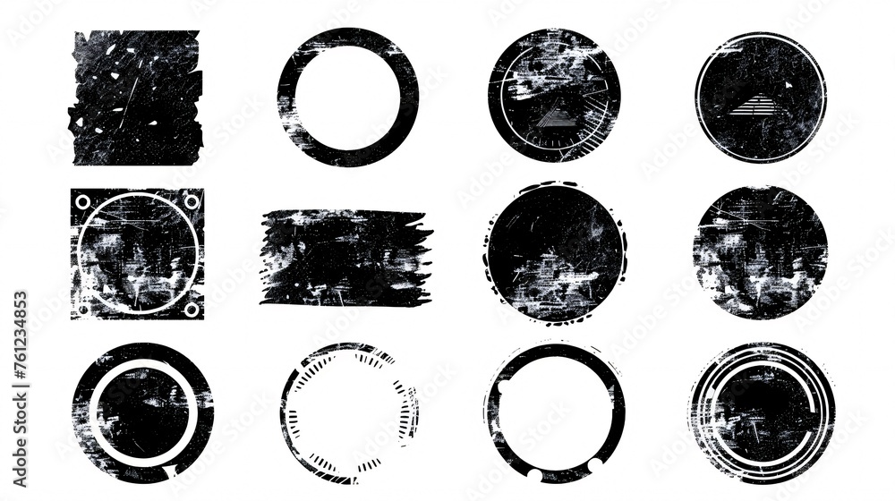Assorted set of distressed stamps, circles, banners, insignias, logos ...
