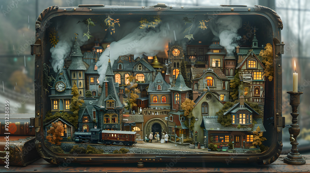 This enchanting miniature diorama transports viewers into a whimsical ...