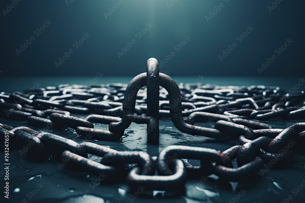 Old Hanging Chains Texture Background, Broken Chain Links Mockup, Thick ...