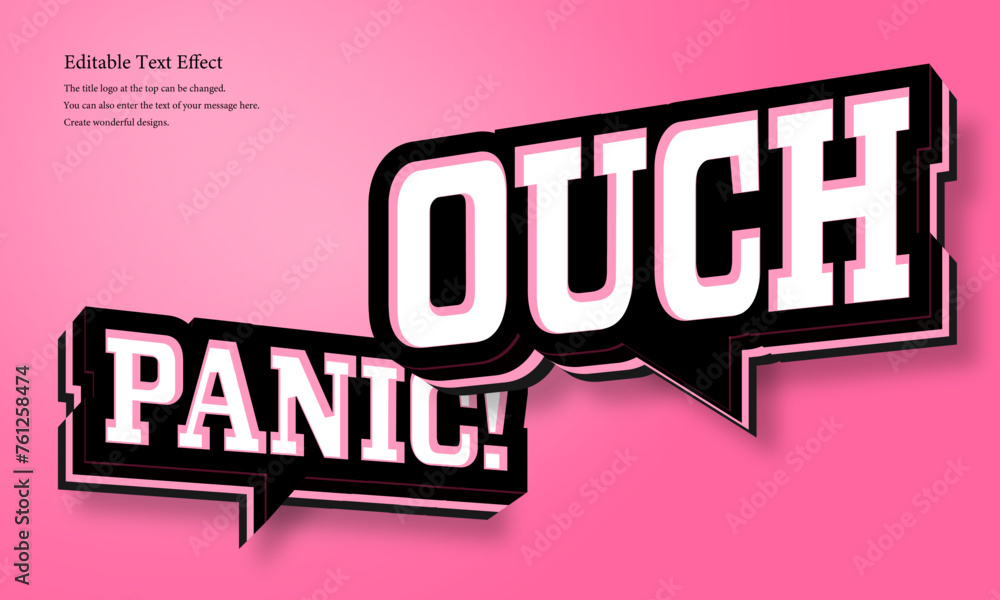 ”Goal Panic!!!” Editable title logo text style effect in speech balloon ...