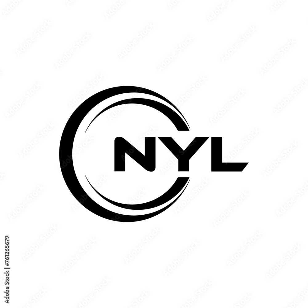 NYL letter logo design with white background in illustrator, cube logo ...