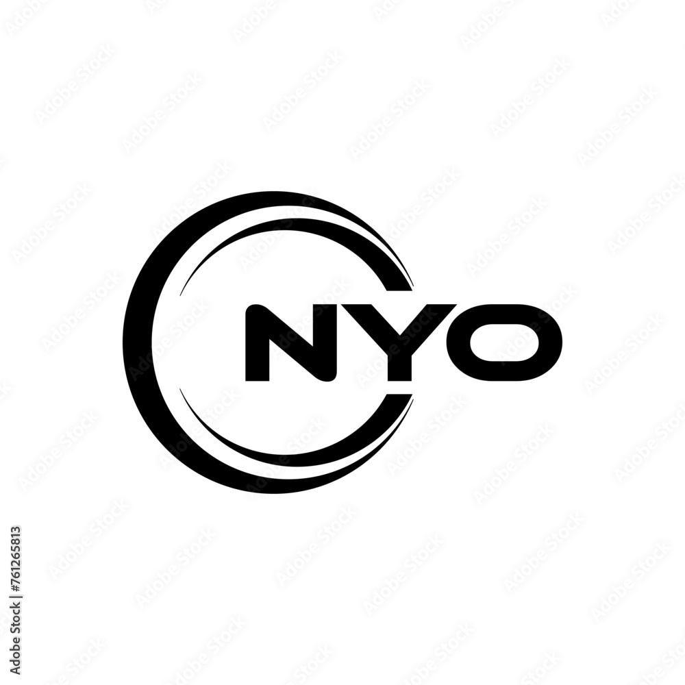 NYO letter logo design with white background in illustrator, cube logo ...