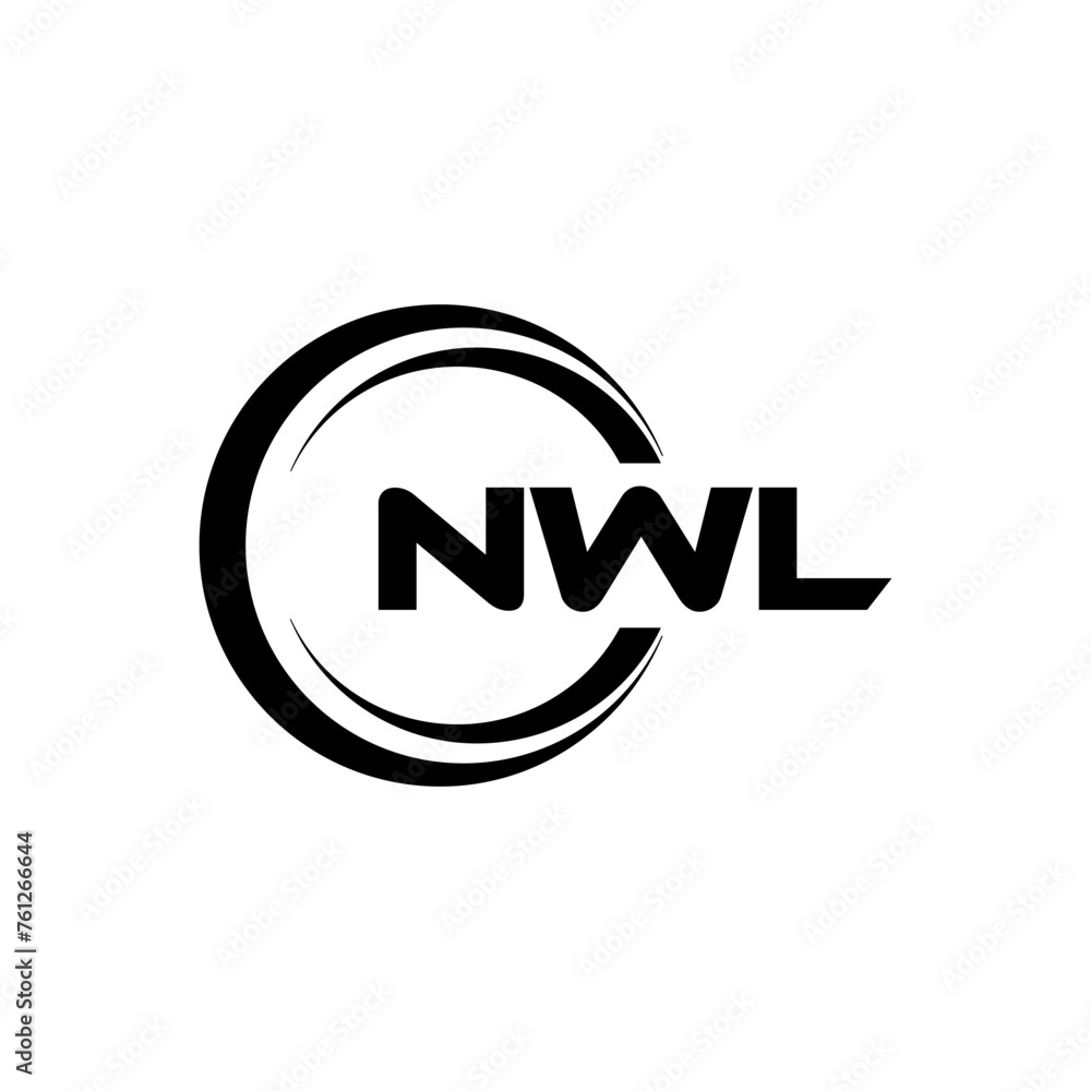 NWL letter logo design with white background in illustrator, cube logo ...