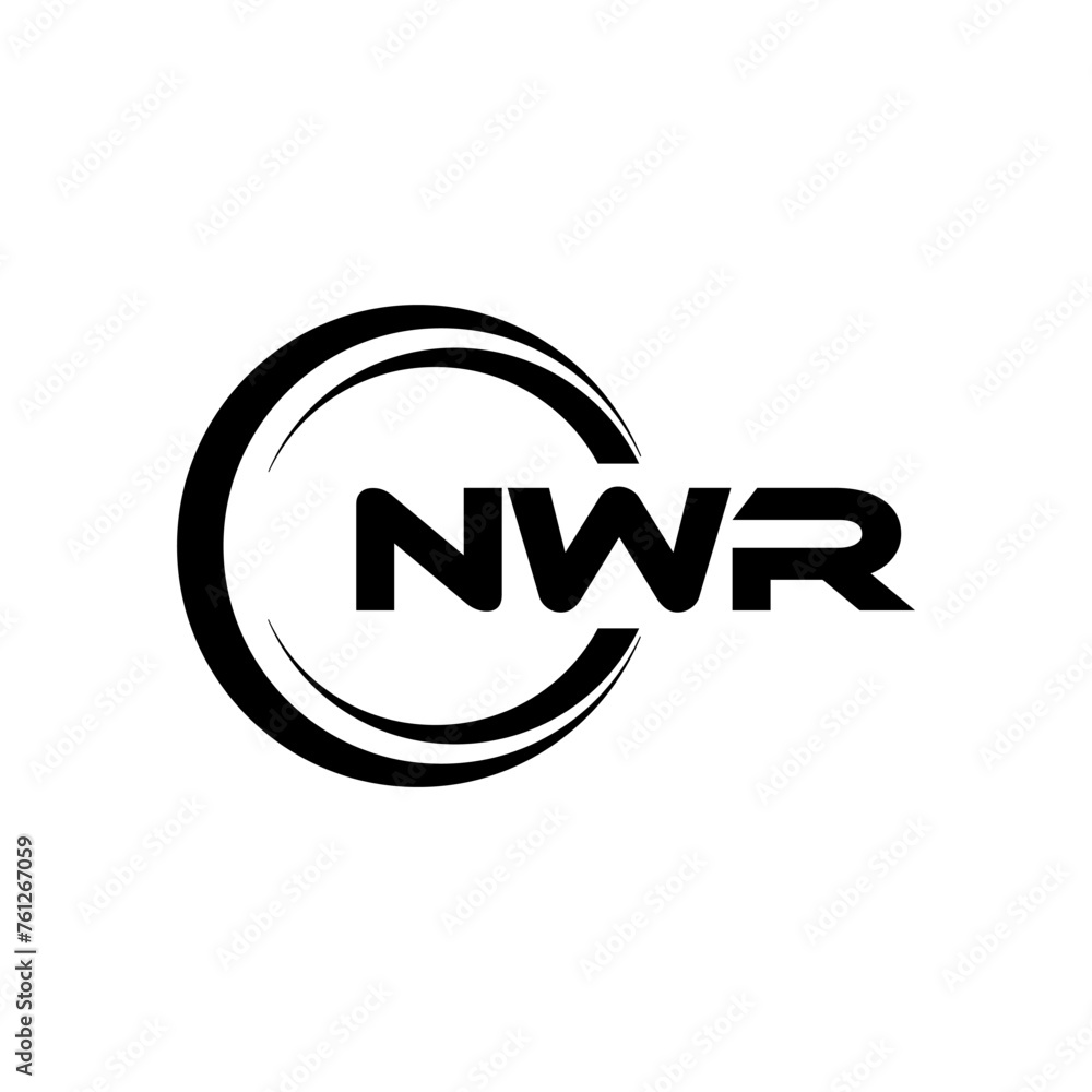 NWR letter logo design with white background in illustrator, cube logo ...
