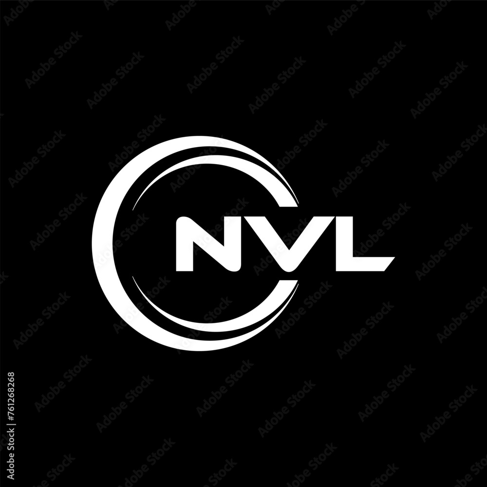 NVL letter logo design with black background in illustrator, cube logo ...