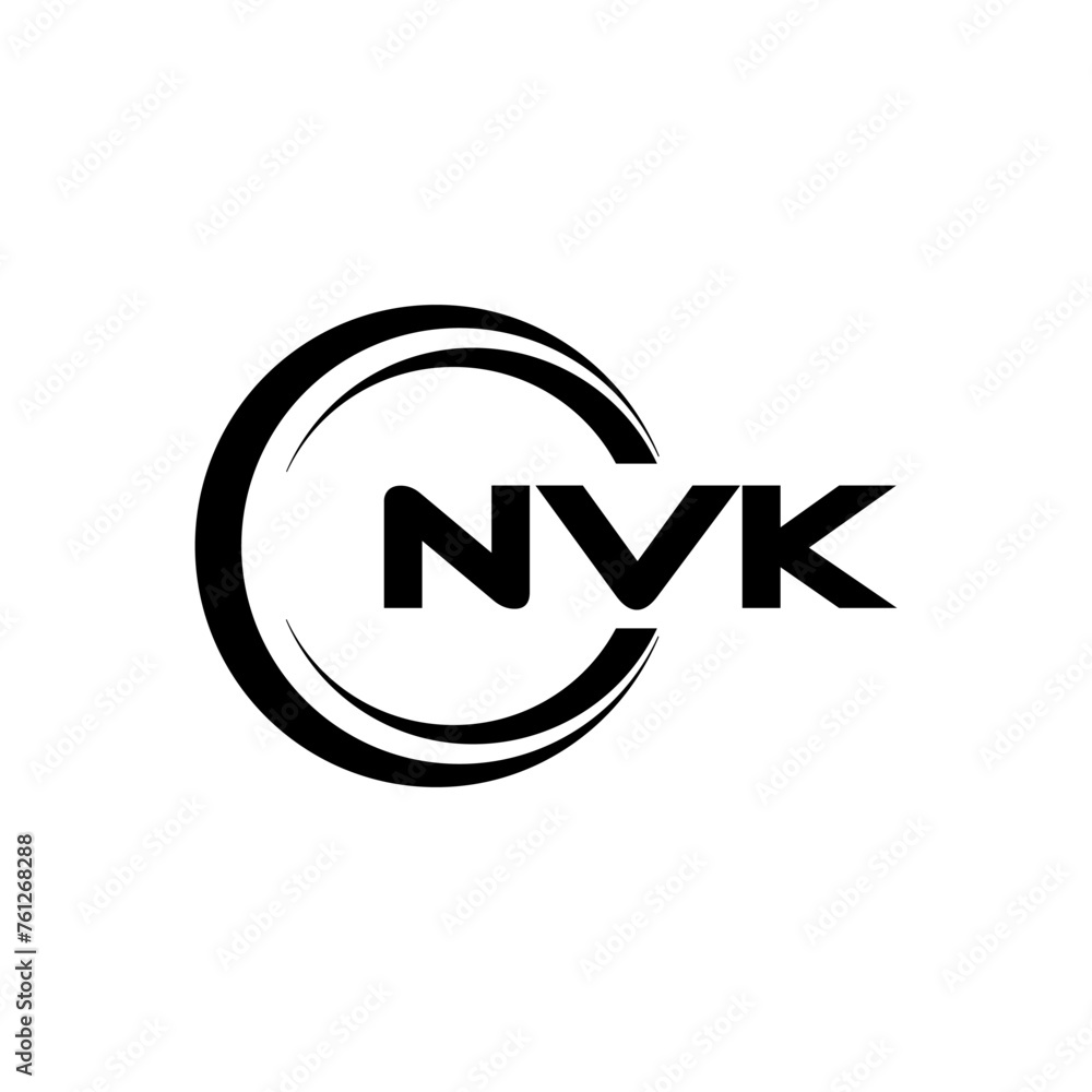 NVK letter logo design with white background in illustrator, cube logo ...