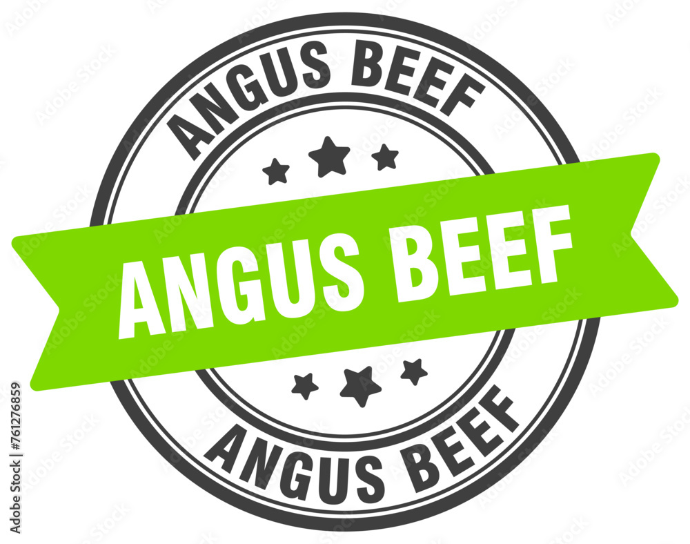 angus beef stamp. angus beef label on transparent background. round ...