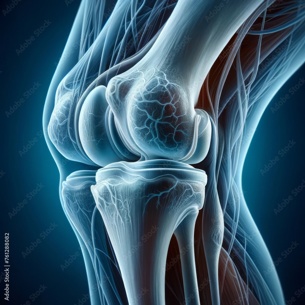In-depth Visualization of Human Knee Anatomy Stock Illustration | Adobe ...