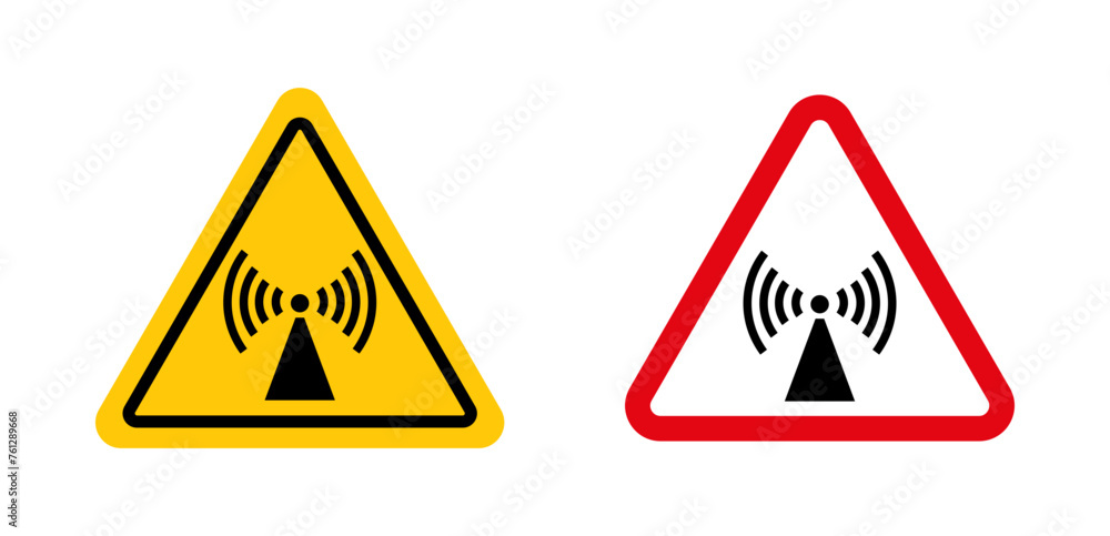 Non ionizing radiation hazard sign. xray radiotherapy warning vector ...