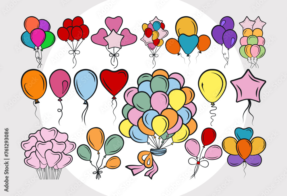 Balloon SVG Bundle, Balloon Silhouette, Birthday Balloons Svg, Balloon ...