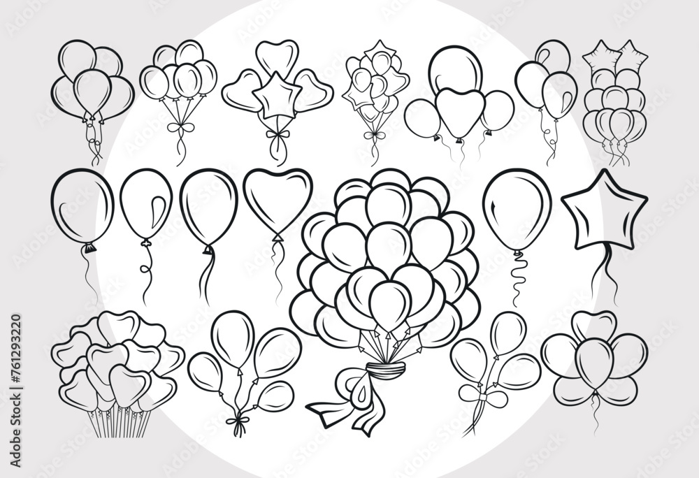 Balloon SVG Bundle, Balloon Silhouette, Birthday Balloons Svg, Balloon ...