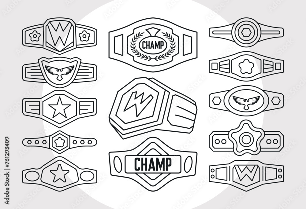 Championship Belt SVG Bundle, Belt Silhouette, Champ Belt Svg, Boxing ...