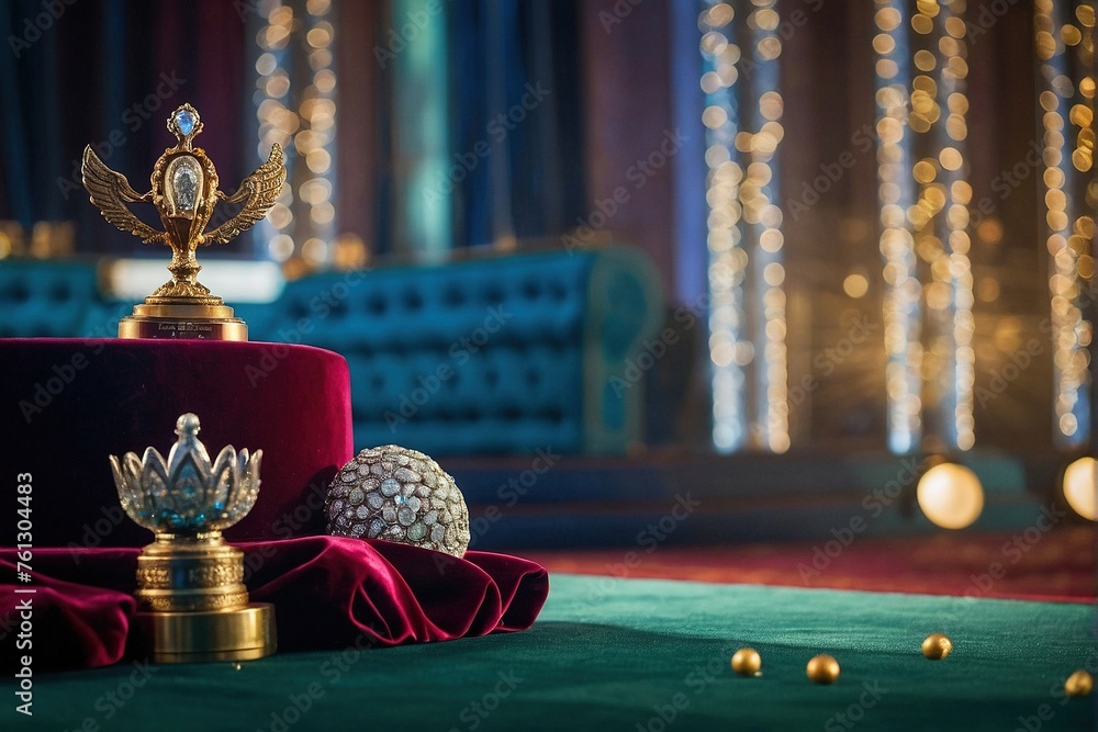 triumphant Victory: Red Carpet Awards Ceremony Stage with Podium ...