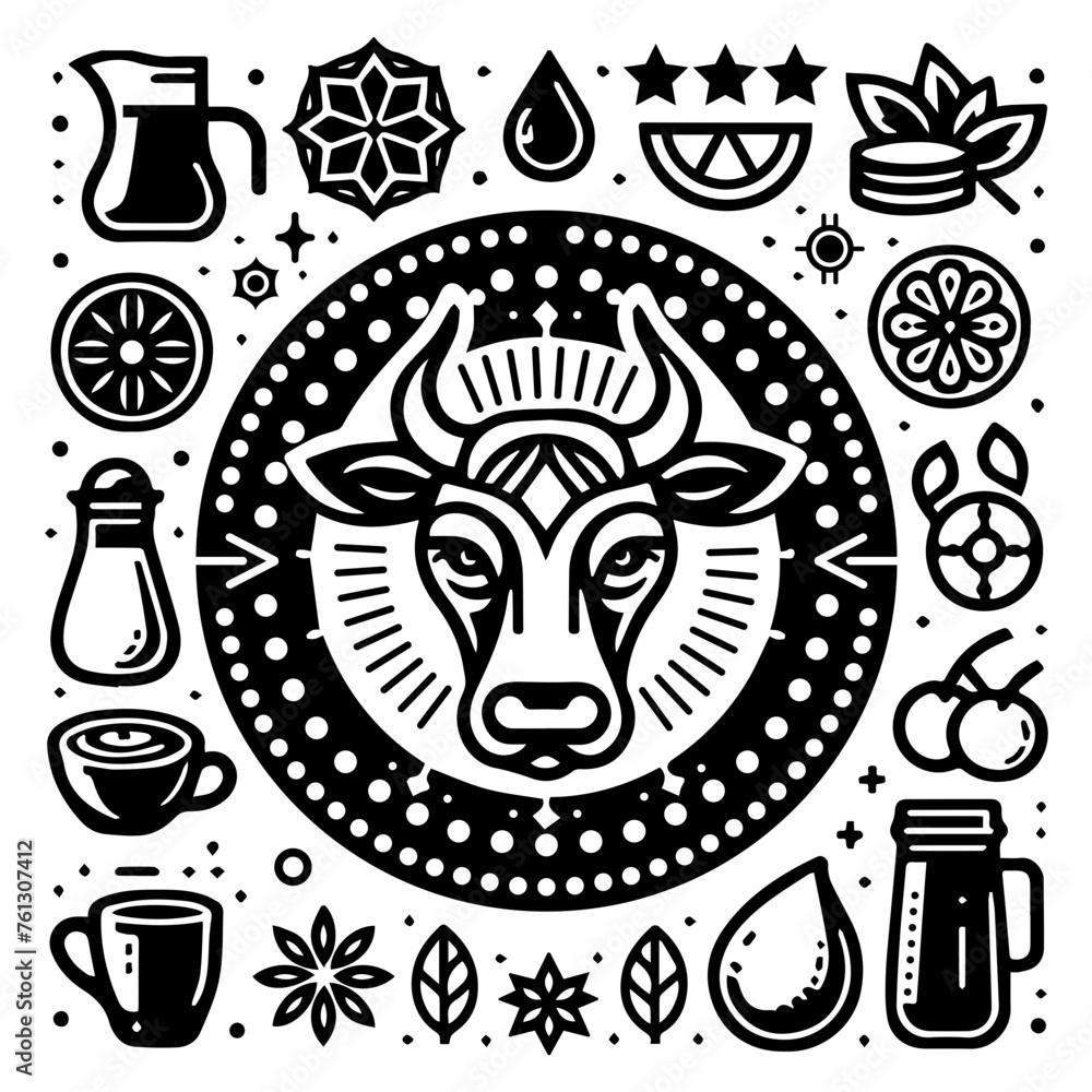 Cow abstraction, vector, illustration, Cow vector illustration, Farm ...