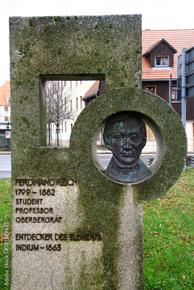 Freiberg, Germany - March 16, 2024: Monument to Ferdinand Reich, a ...