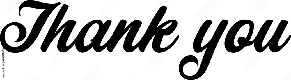 Thank you bold calligraphy. Thank you black text. Thank you black ...