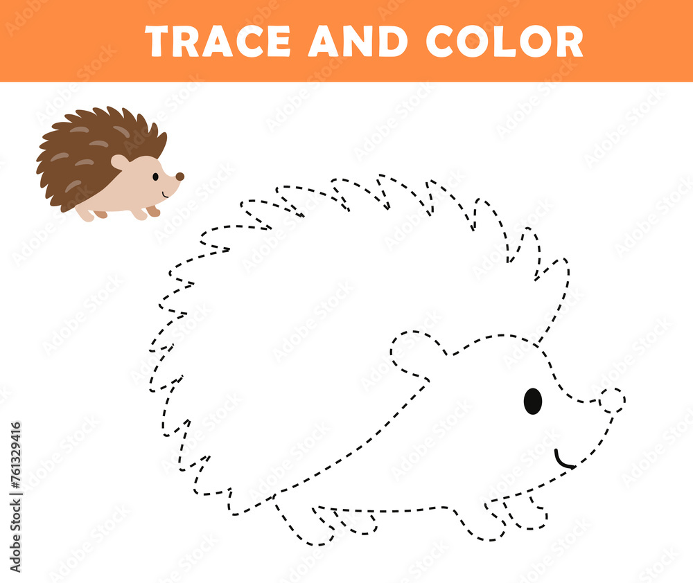 Trace and color for children. Handwriting practice. Coloring page for ...